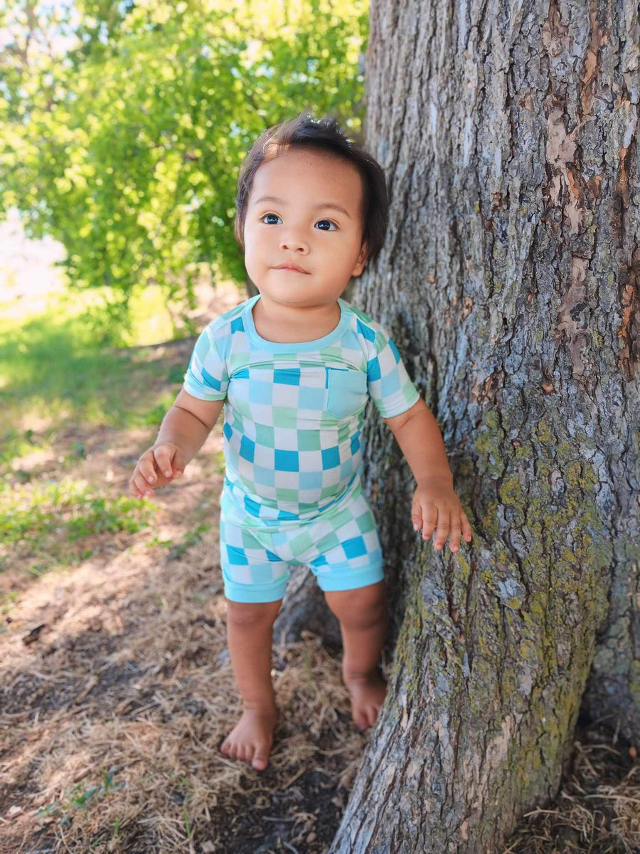Ocean Checks Bamboo Short Set (FINAL SALE) – Bella-Breez Boutique